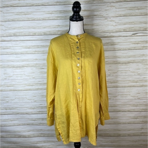 Vintage | Tops | Vintage Mark Shale Made In Usa Marigold Yellow Linen ...